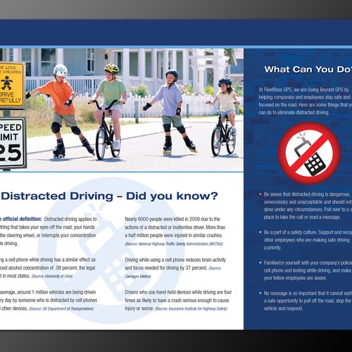 STOP Distracted Driving, public service brochure for USA company ...