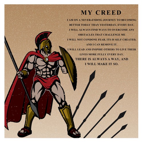 Designs | My Creed - Spartan Warrior | Illustration or graphics contest