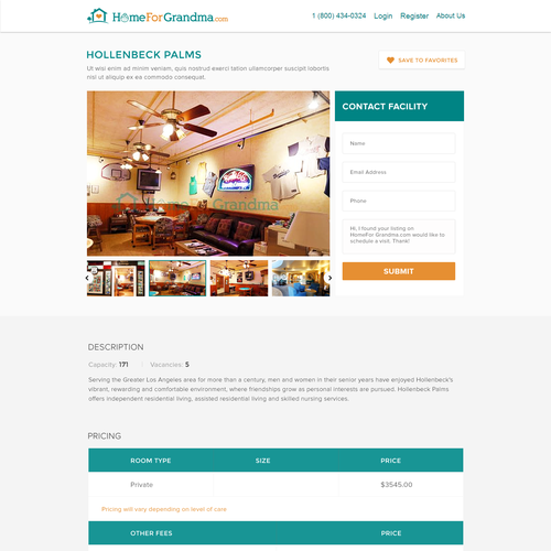 Create a Listing Page for our Listing Website | Web page design contest