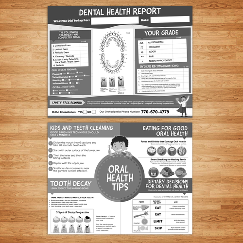 Dental report card for kids after cleaning visit | Postcard, flyer or ...