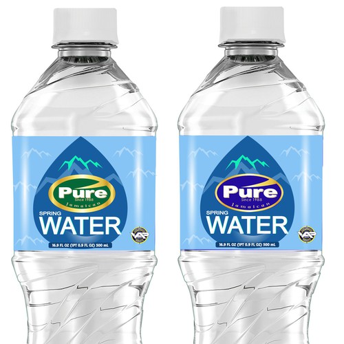Pure Spring Water - Modern Water Label Design | Product packaging contest