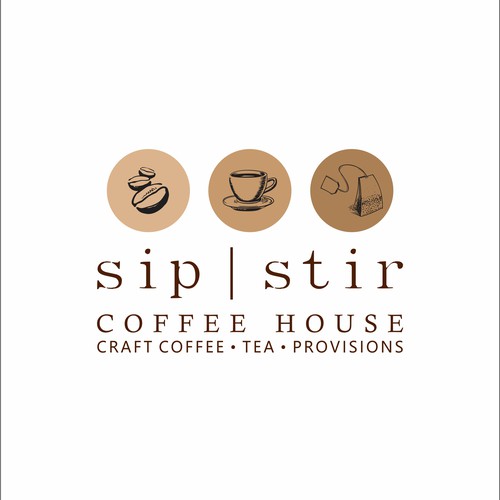 Design a modern / hip logo for Sip Stir Coffee House | Logo design contest