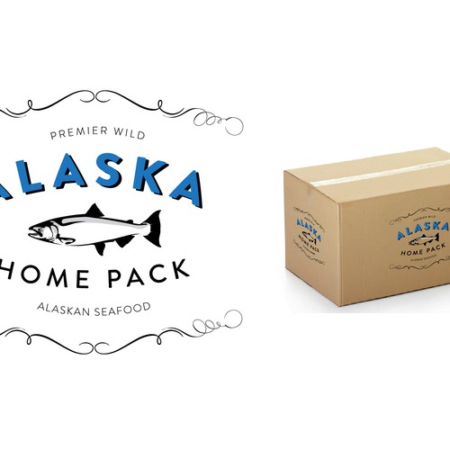Create a premier wild Alaska seafood logo for a seafood subscription ...