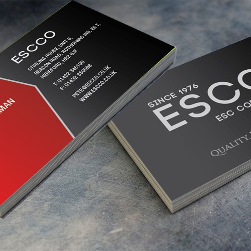 Sharp, smart, successful business cards for the industrial sector ...