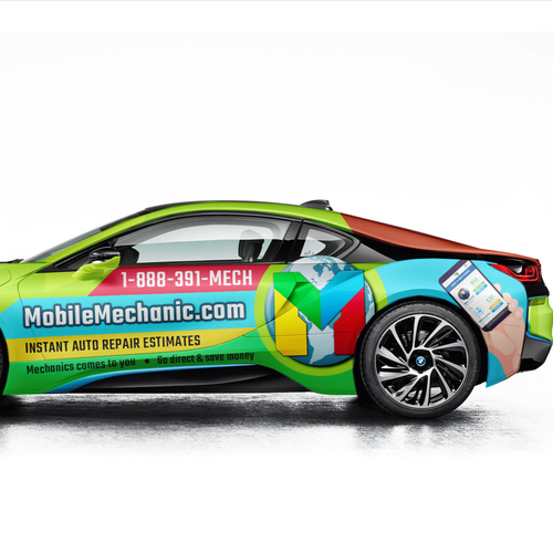 Designs | MobileMechanic.com 2017 BMW i8 Car Wrap | Car, truck or van ...