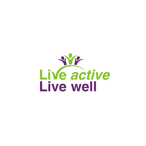 Create a simple, crisp, clear logo for Live Active! Live Well! that ...