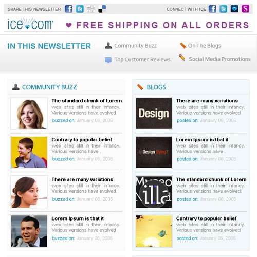 Social Media Community Email Newsletter Template | Web page design contest