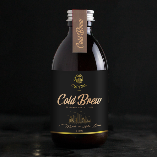 Design a Cold Brew Sticker for a cafe in Abu Dhabi | Product label contest