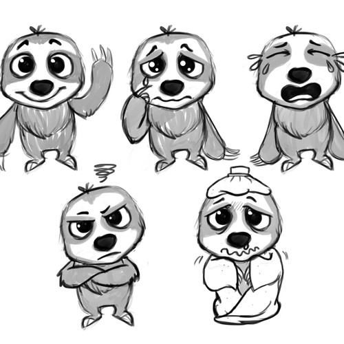 Sloth Emoji Stickers | Character or mascot contest