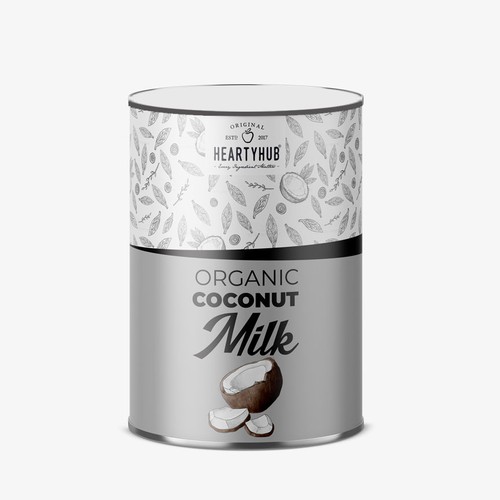 Label for Organic Coconut Milk with lid | Product label contest