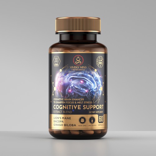 Designs | "Vivid Label Design for New Cognitive Support Capsules ...