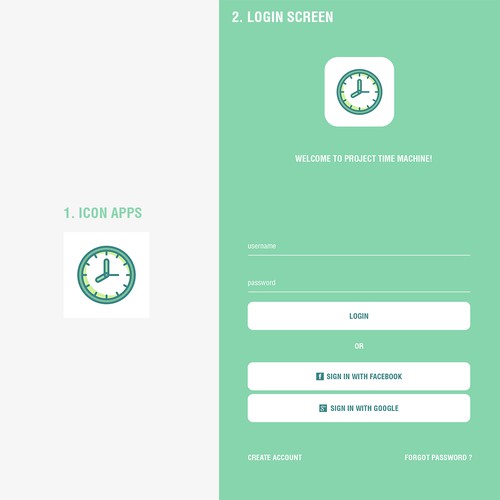 Design an Icon and Login Screen for a new Productivity Timer App ...