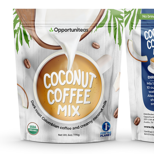 Designs | Design organic coconut coffee mix packaging | Product ...