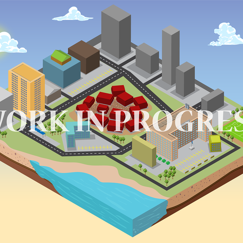 Create illustrated town map for university and student life ...