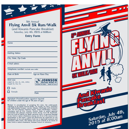 Flying Anvil 5k Registration | Postcard, flyer or print contest