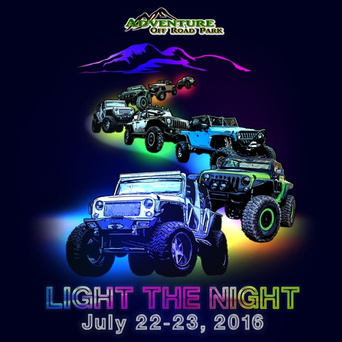 "Light the Night" 4x4 Jeep like Trail Riding Event Shirt | T-shirt contest