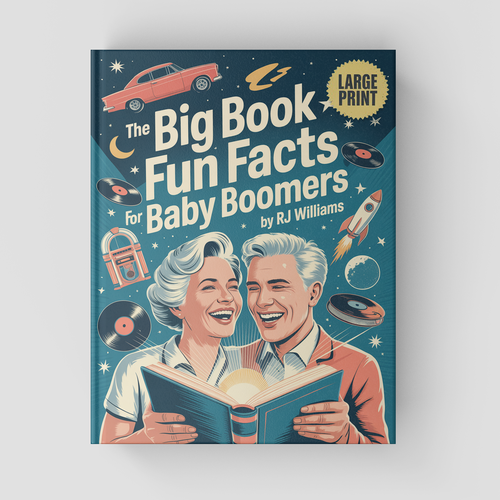 Designs | A colorful retro cover for a fun facts book for senior ...