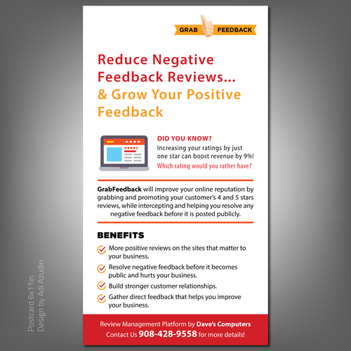 Create Postcard for Review Management Service | Postcard, flyer or ...