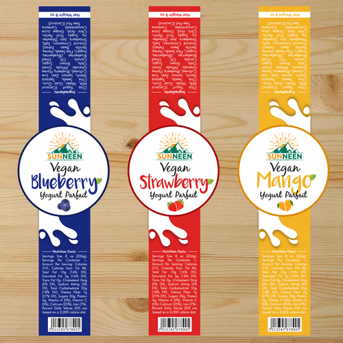 Design fresh/modern labels for new line of Vegan Yogurt Parfait Cups ...