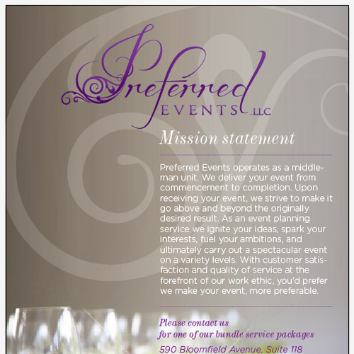 Designs | Preferred Events, LLC needs a new brochure design | Brochure ...
