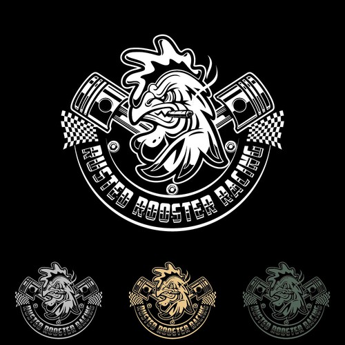 Designs | Rooster smoking a cigar looking over his shoulder. Black ...