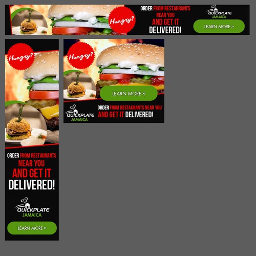 Create an eye-catching and impactful banner for a premium online food ...