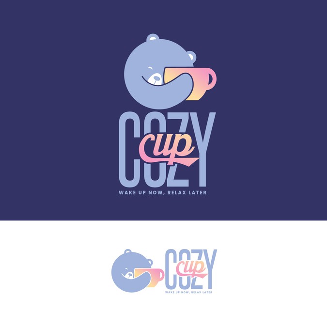 Modern and youthful logo for Cozy Cup - color changing mug/ lip balm ...