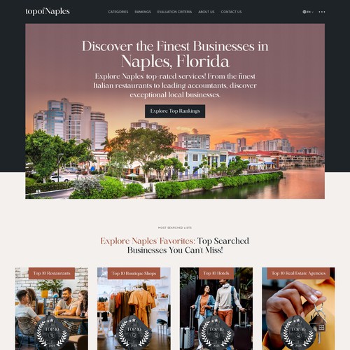 Designs | Create a Stunning Homepage for Top of Naples | Web page ...
