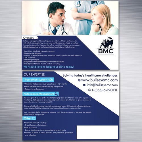 Two-Sided Direct Mailer for BullsEye Management Consulting, Inc ...