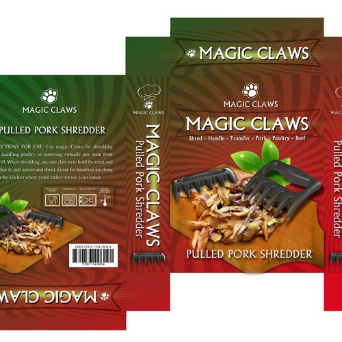 Box design for "Magic Claws" brand meat shredding claws | Product ...