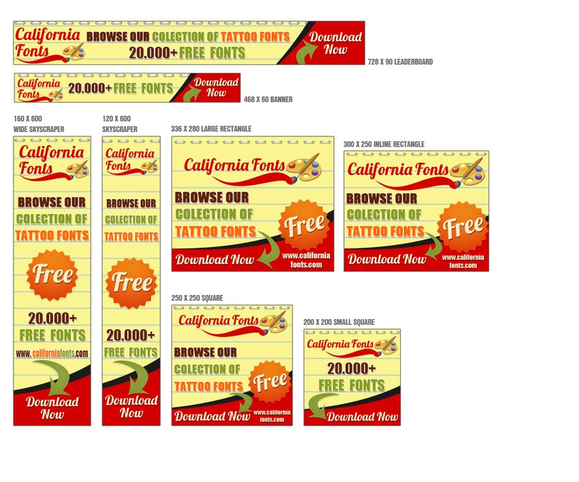 California Fonts needs Banner ads | Banner ad contest