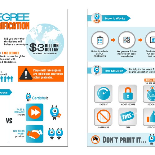 Designs | Degree Verification Infographic / Format: 8.5"x11" single or ...