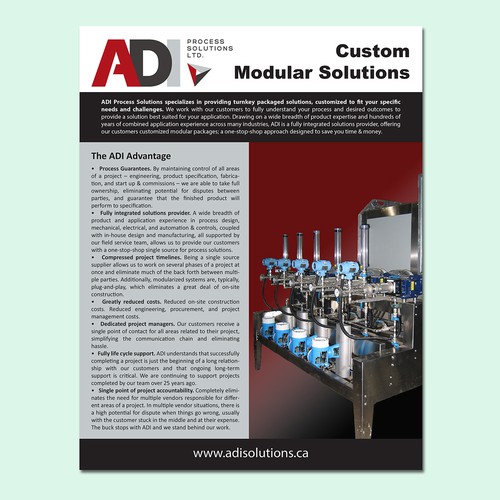 Create a brochure card for ADI Process Solutions | Postcard, flyer or ...