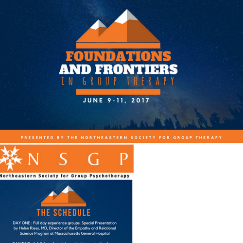 Create a "festival poster" style postcard for a group therapy ...