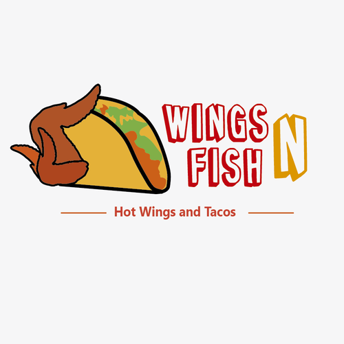Wings N Fish restaurant logo design | Logo design contest