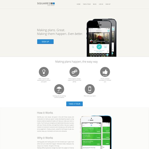 Simple Home Page Design for goal tracking web app - Clear direction ...