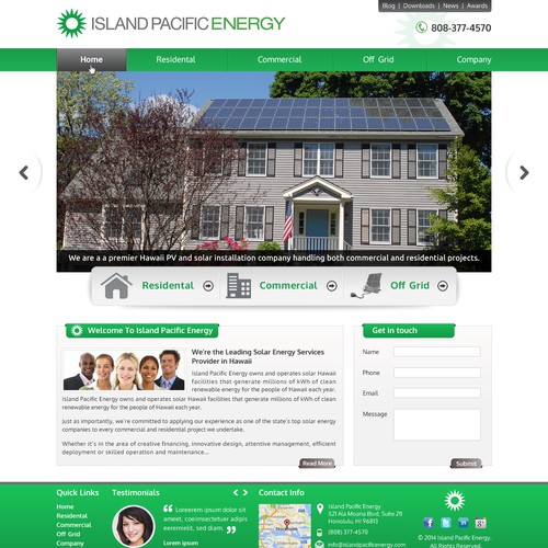 Solar Company Website Refresh | Web page design contest