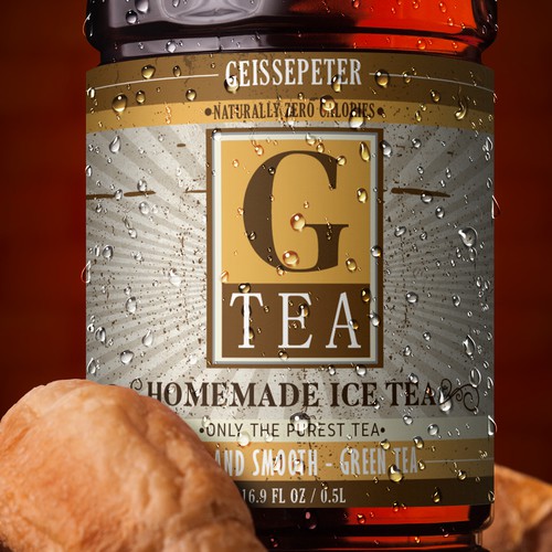 design luxury vintage ice tea bottle tag | Product label contest