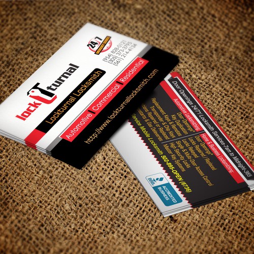 Business Card Design for Local Locksmith Company | Have Fun With It ...