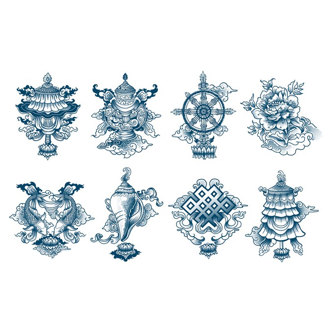 Eight Auspicious Symbols Recreation | Illustration or graphics contest