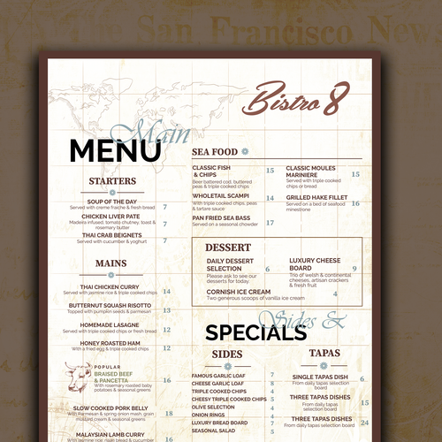 Designs | Steampunk/Adventure style restaurant menu required | Menu contest