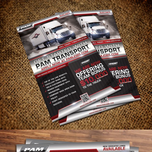 Create trucking ad to recruit drivers | Postcard, flyer or print contest