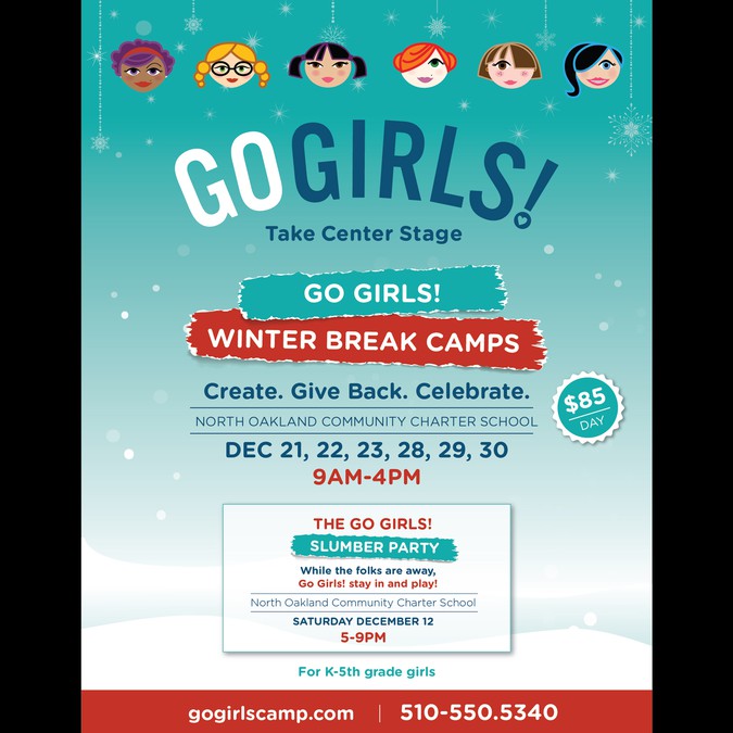 Create a cool Winter Break Flyer for amazing girls! | Postcard, flyer ...