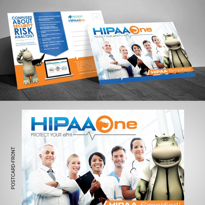 HIPAA One and MEDENT Need a Postcard! | Postcard, flyer or print contest
