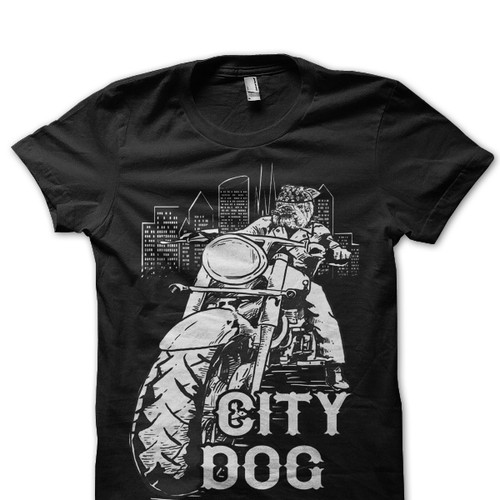 Boxer Dog riding a Vintage Motorcycle | T-shirt contest
