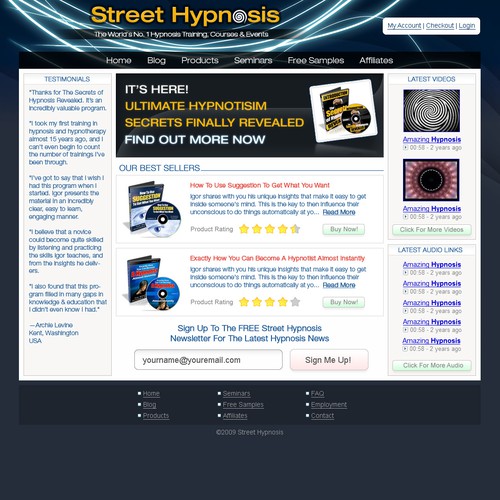 Home Page Design For Hypnosis Website | Web page design contest