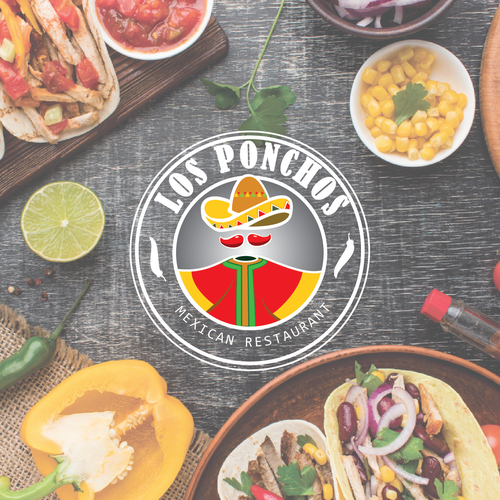 Designs | New Opening of Mexican Restaurant - Los Ponchos | Logo design ...