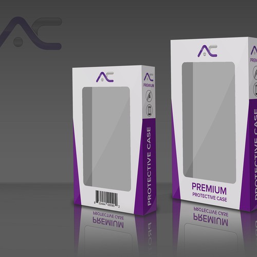 Create a Modern packaging design for a high tech cell phone accessory ...