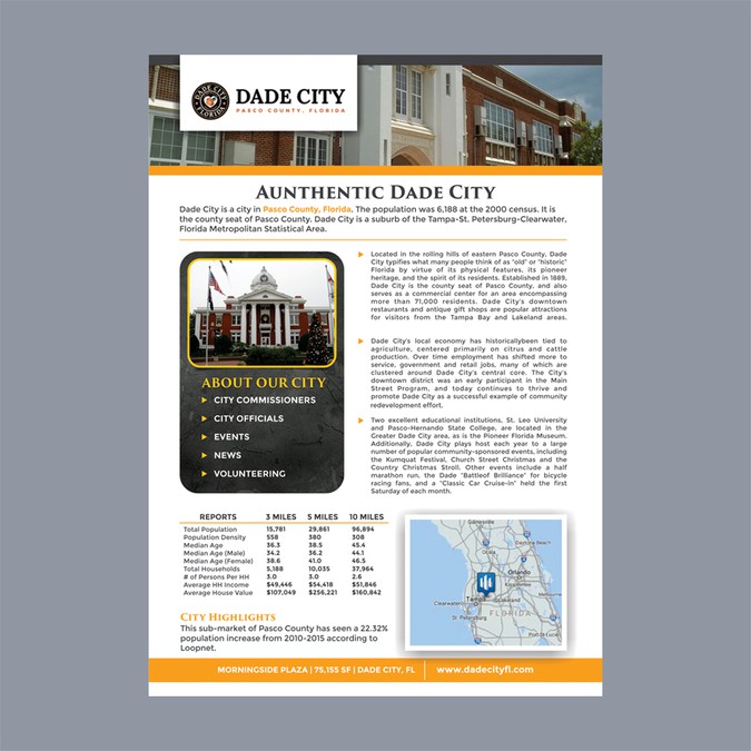 Dade City, FL | Flyer for Economic Development | Postcard, flyer or ...