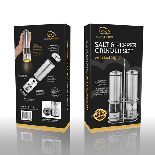 Design an Eye-catching Packaging for a Salt and Pepper Grinder Set ...